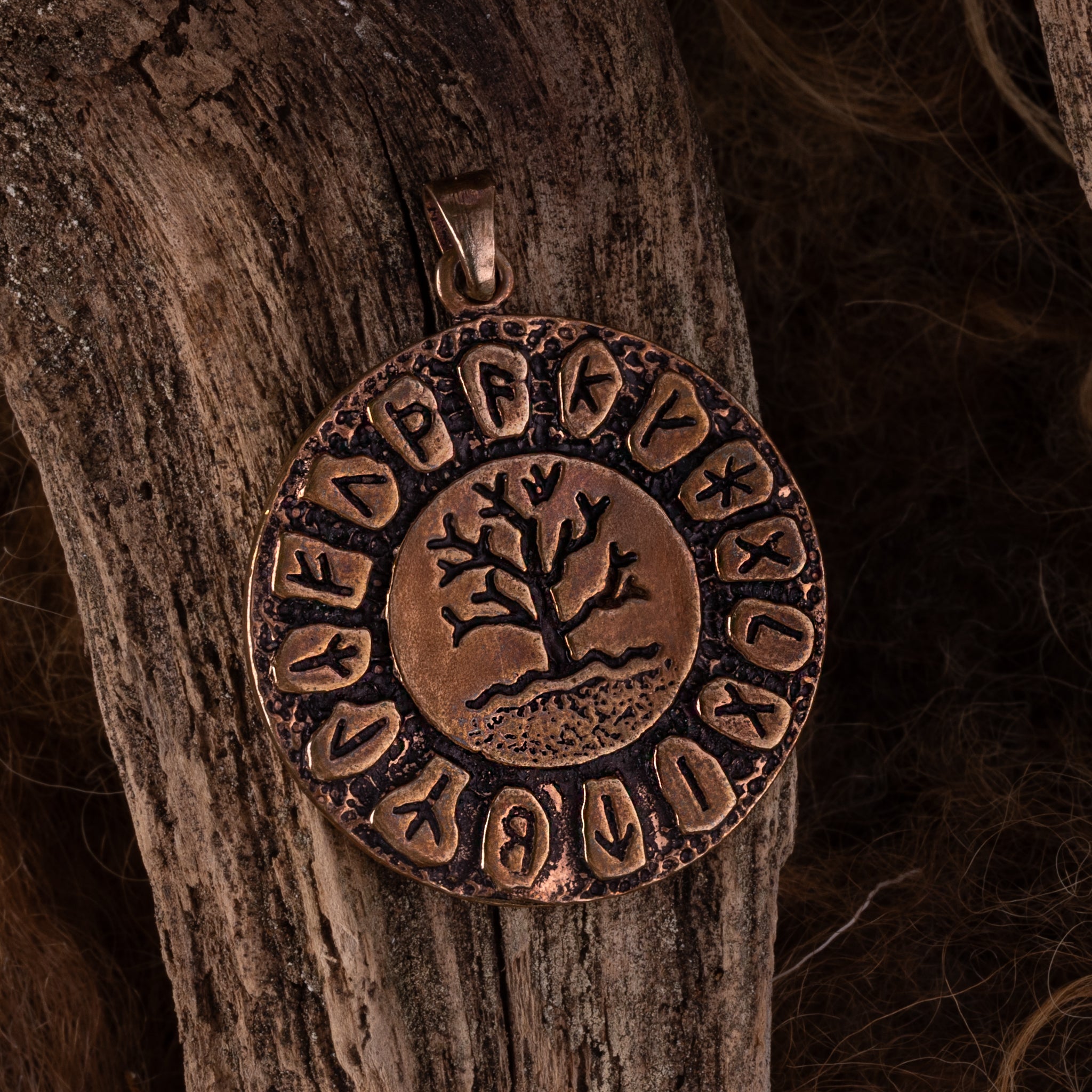 Runic Yggdrasil Amulet, Bronze – Grimfrost Intl