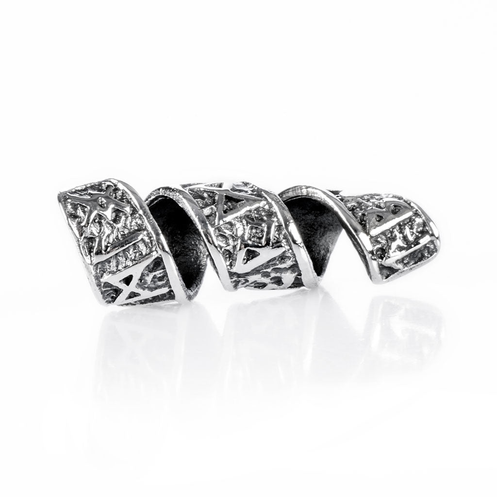 Beard/Hair Bead, Silver with Runes – Grimfrost Intl