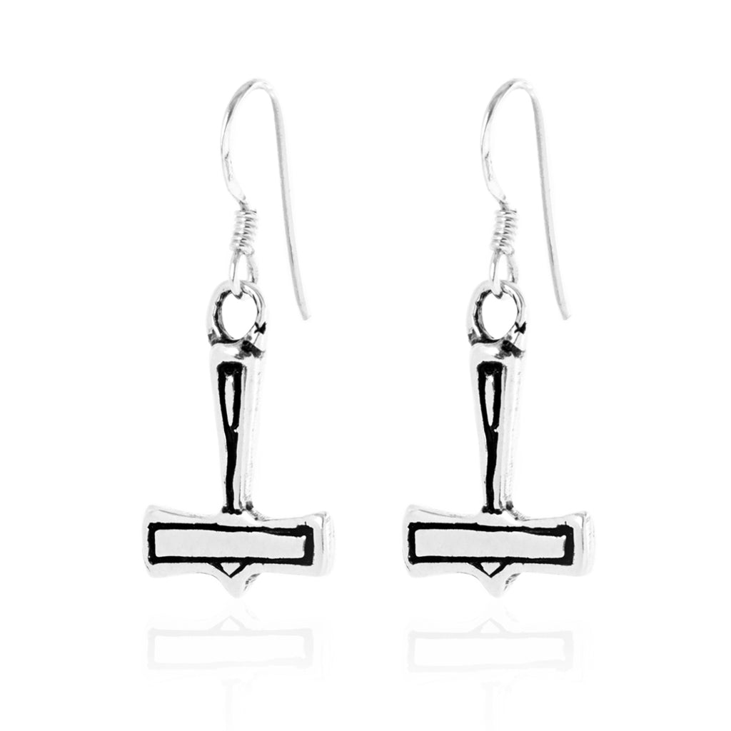 Thor's Hammer Earrings, Silver – Grimfrost Intl