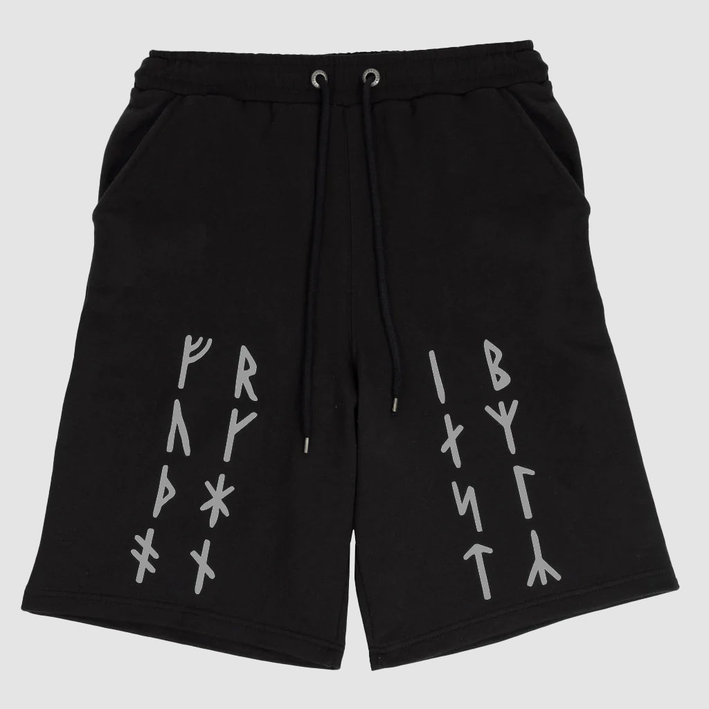 Premium Sweatshorts, Futhark, Black – Grimfrost Intl